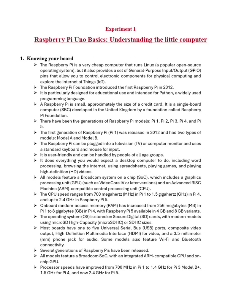 23AID212 Experiment Sheet-5 | PDF | Raspberry Pi | Manufactured Goods