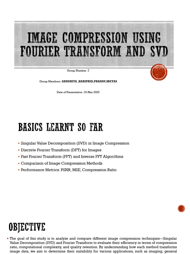 Image Compression Presentation | PDF | Data Compression | Fast Fourier Transform