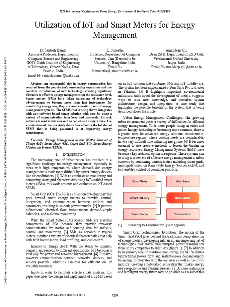 Utilization of LoT and Smart Meters For Energy Management | PDF | Smart Grid | Internet Of Things