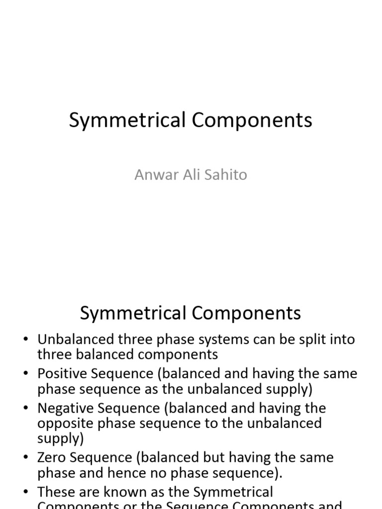 Lect 11 & 12 symmetrical components | PDF | Physical Quantities ...