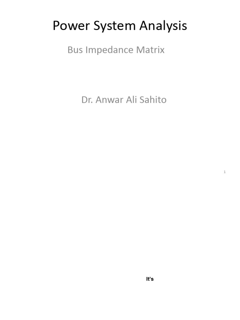 Lect 6 Bus Impedance Matrix | PDF