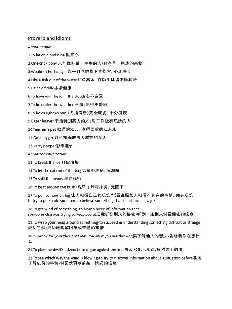 Proverb and Idioms | PDF