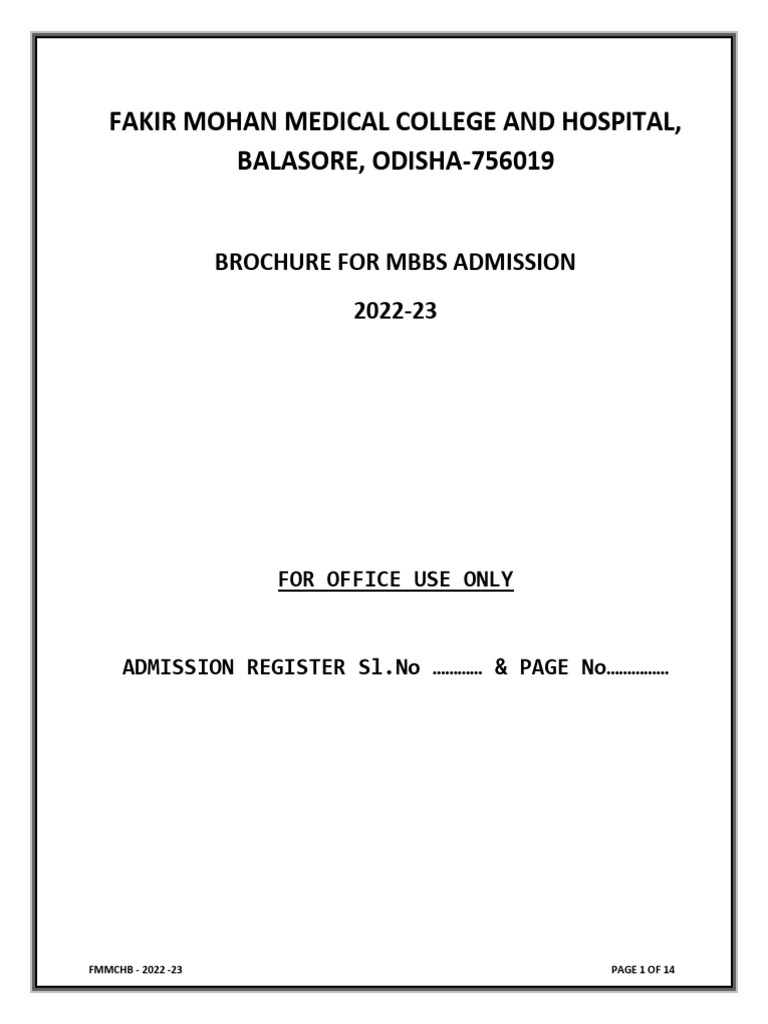 MBBS-Admission-Brochure-2022-23-1 | PDF | Identity Document