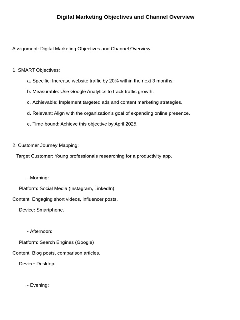 Digital Marketing Assignment | PDF