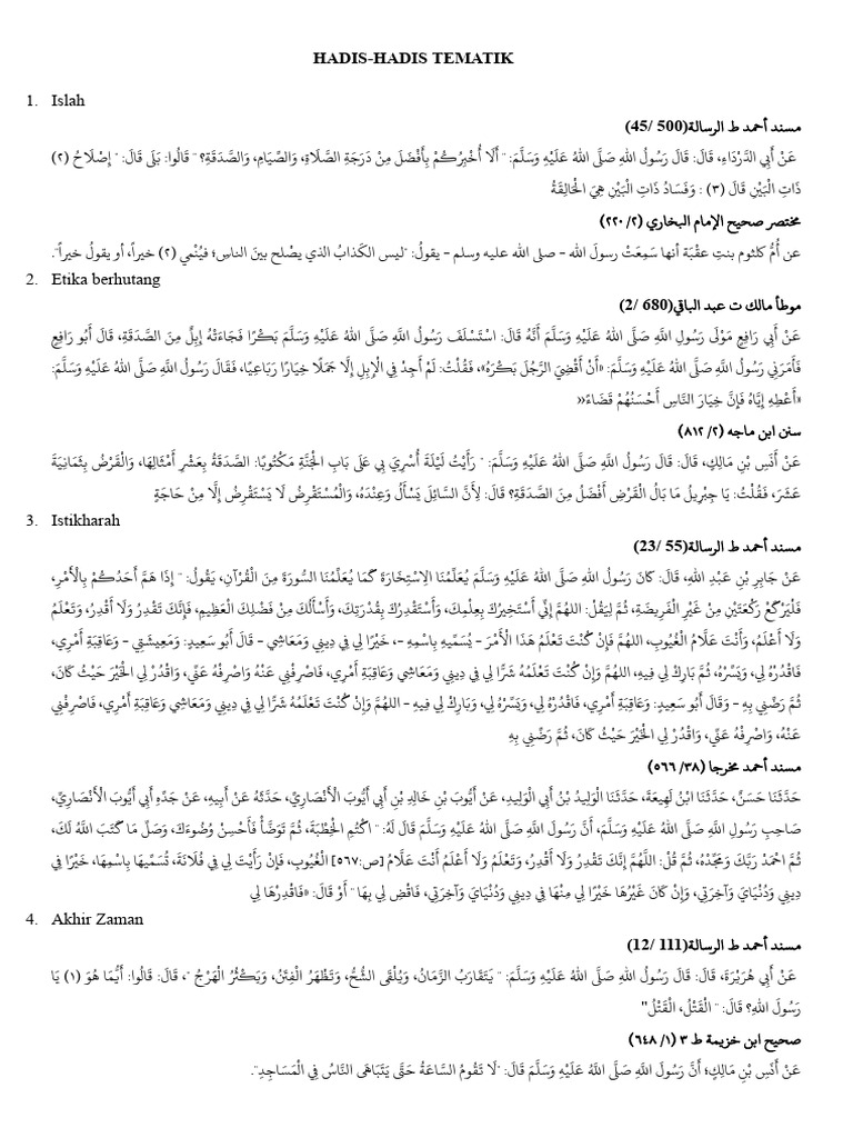 Hadis-Hadis Tematik | PDF