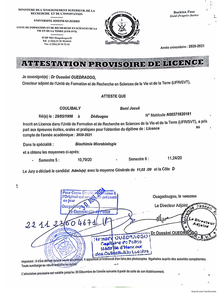 Licence Provisoire | PDF