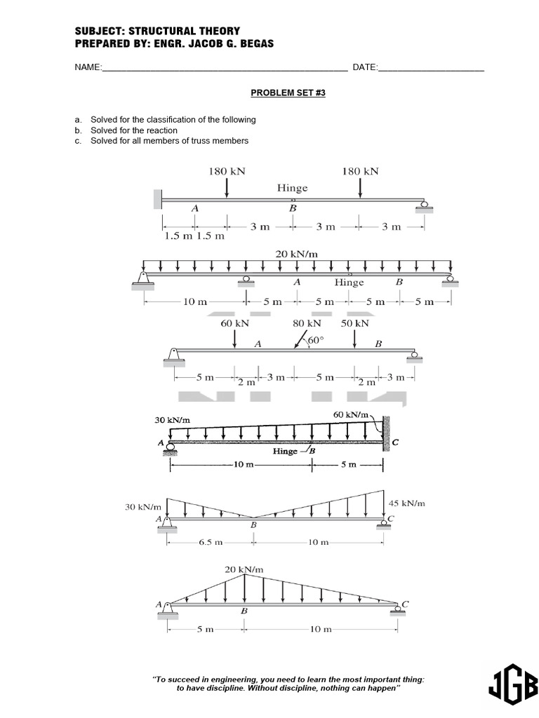 Structural Theory Problem Set 3 | PDF