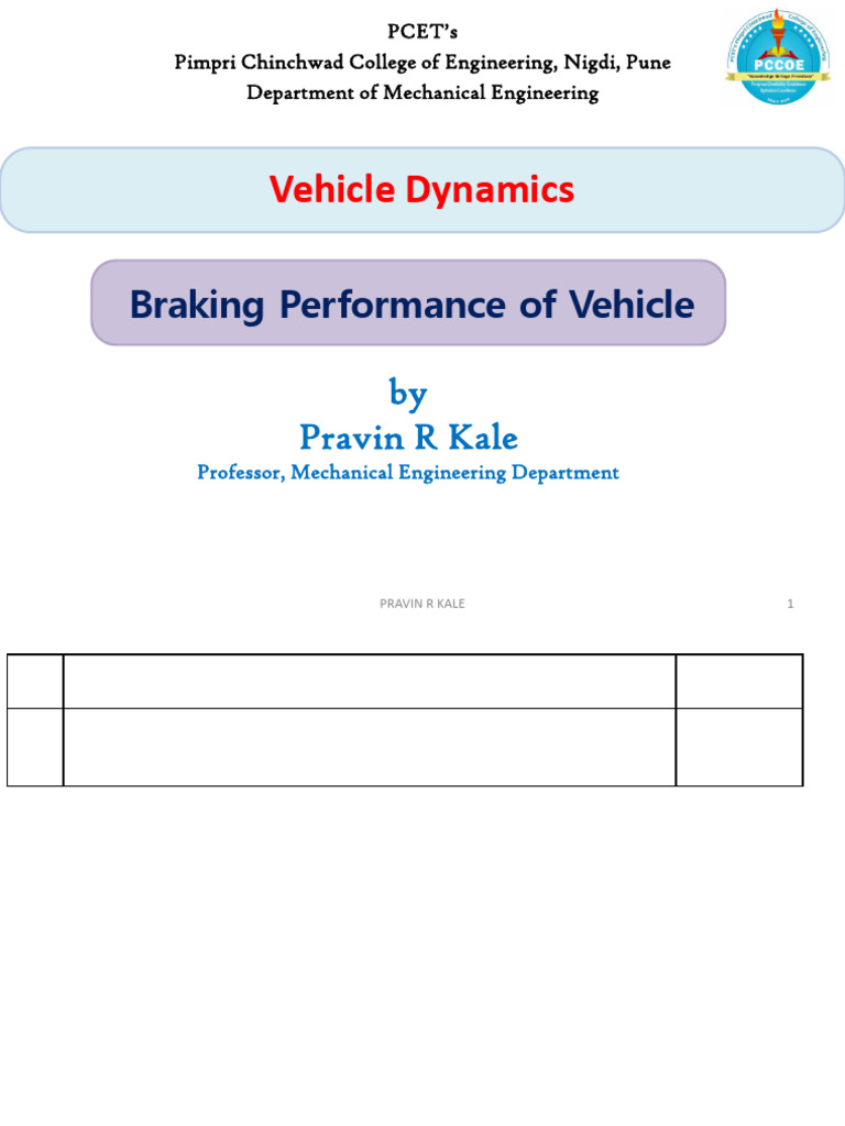 Braking Performance Analysis of Vehicles | PDF | Brake | Anti Lock ...