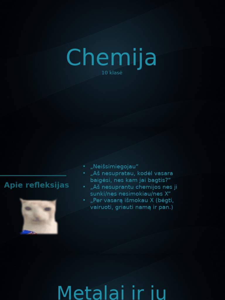 A Grupes Metalai, Metaliskasis Rysys, Oksidacijos Laipsniai (10 KL.) 2 ...