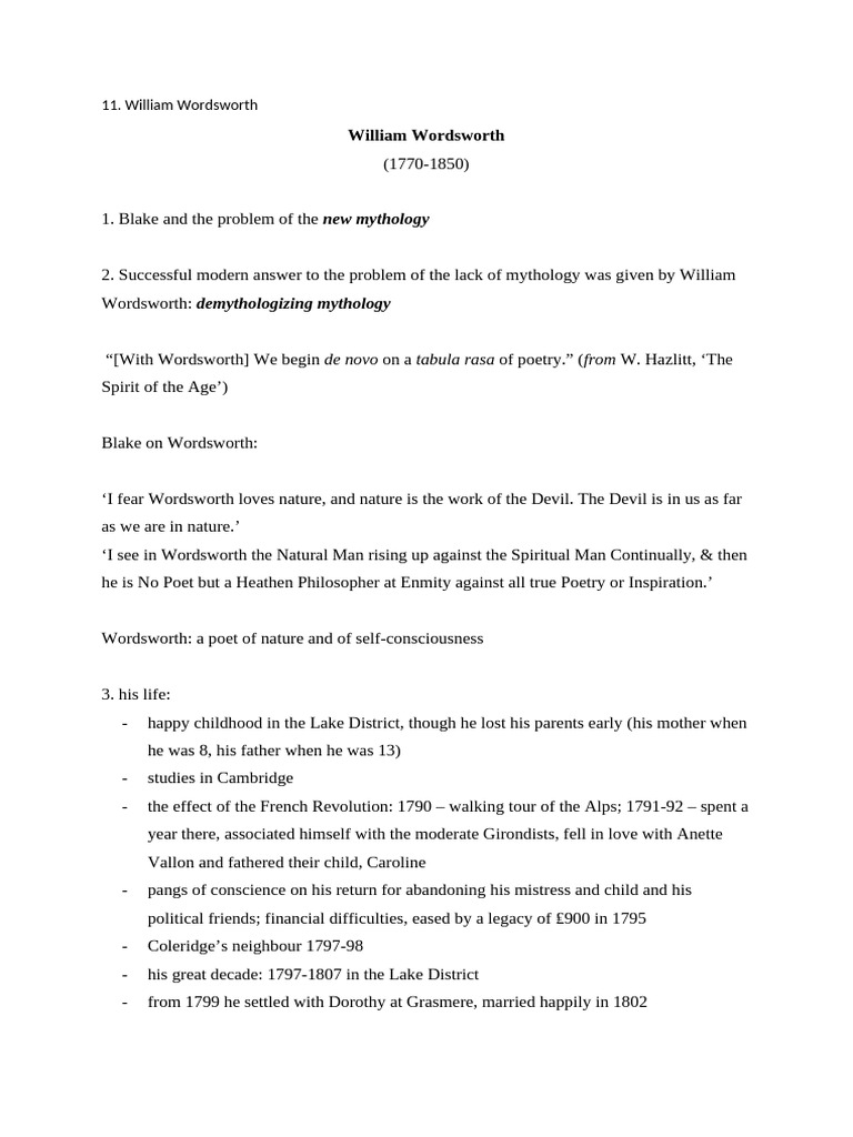 William Wordsworth: Nature and Poetry | PDF | William Wordsworth