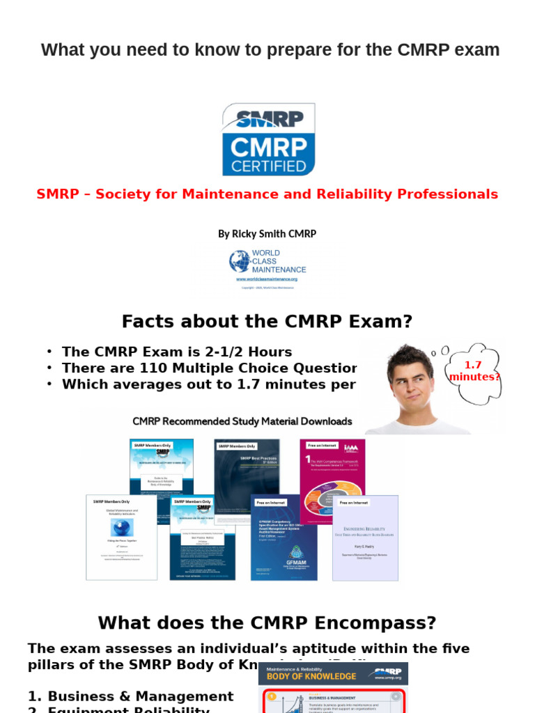 Everything You Want To Know About The CMRP | PDF | Reliability ...
