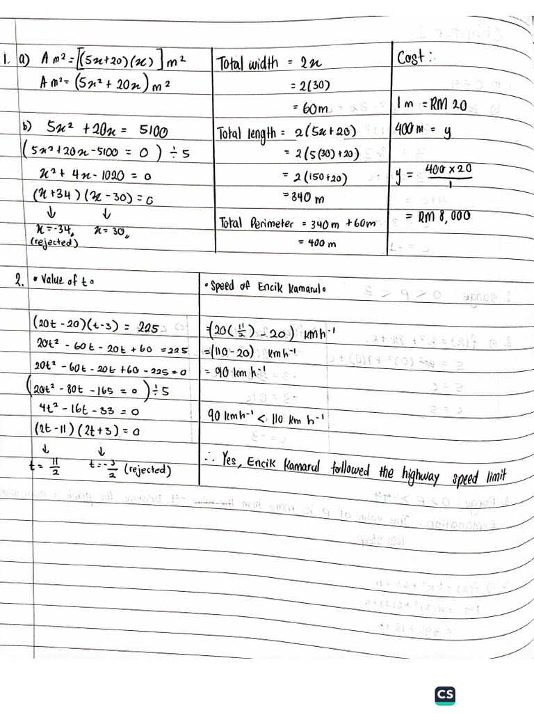 Maths and Add Maths HW | PDF