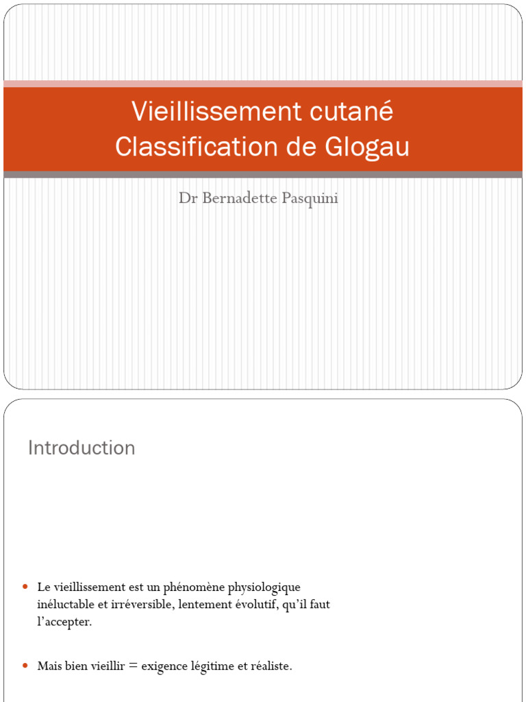 Vieillissement cutané et classification Glogau | PDF | Épiderme ...