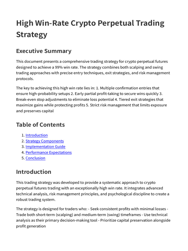 Trading Strategy Summary | PDF | Risk | Risk Management