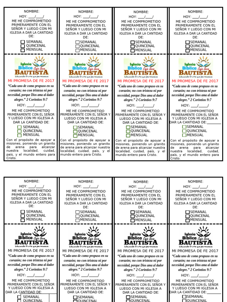 PROMESA DE FE 2017 | PDF | Creencia y doctrina cristiana | Teología