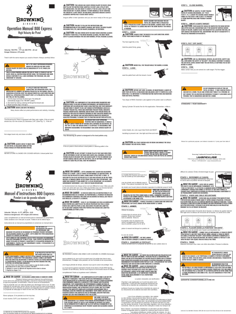 Browning 800 Mag Air Pistol User Manual | PDF | Gun Barrel | Trigger ...