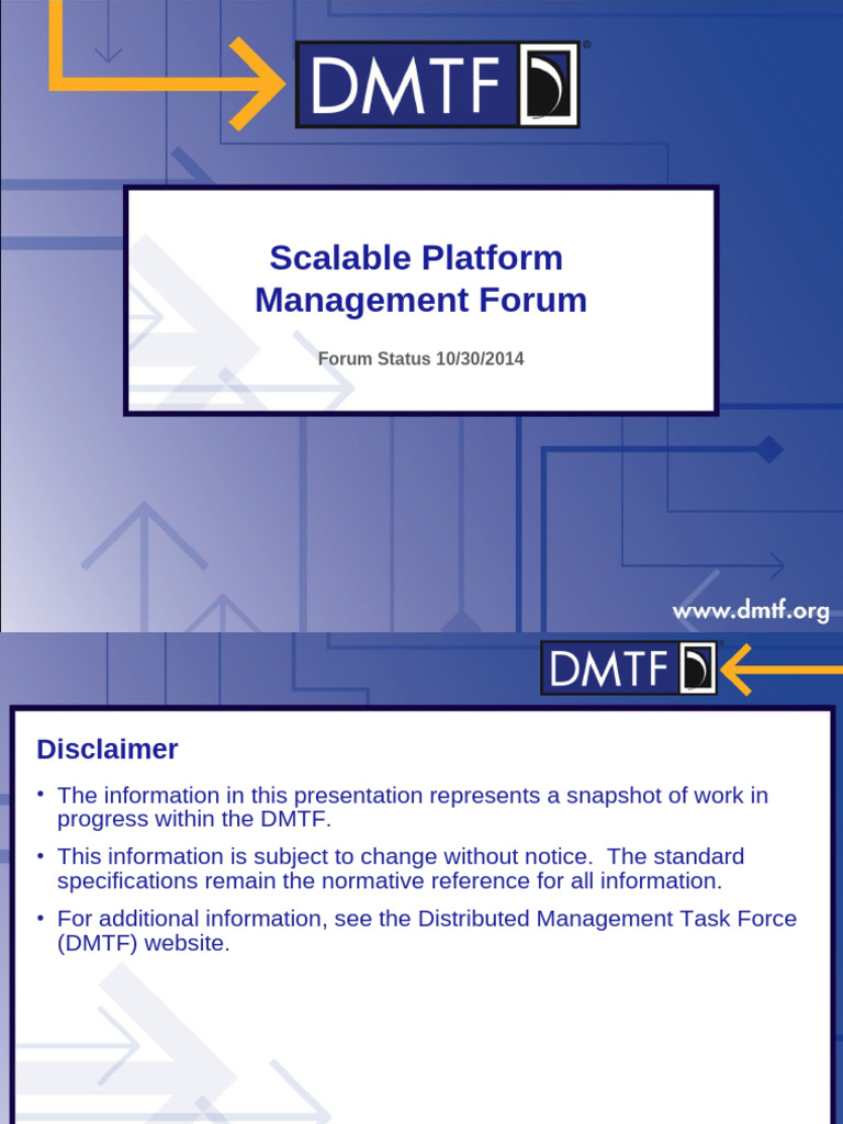 DMTF-SPMF-OCP-Presentation 10-21 | PDF | Scalability | Web Service