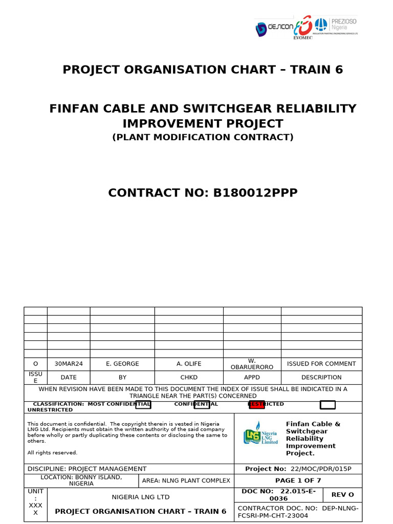 22.015-E-0036 - o - Project Organisation Chart - Train 6 | PDF ...