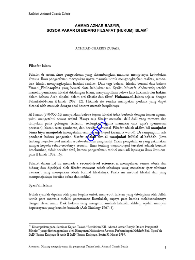 Ahmad Azhar Basyir | PDF