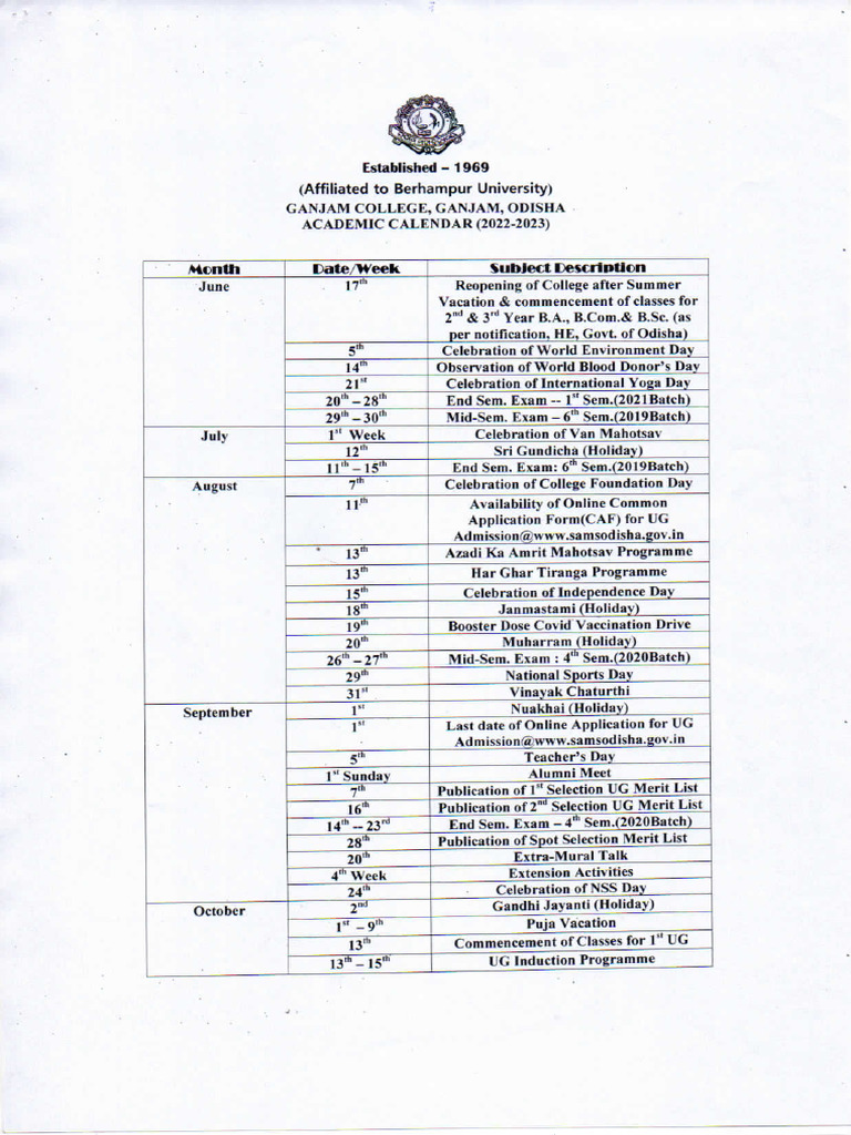 Academic-Calender | PDF