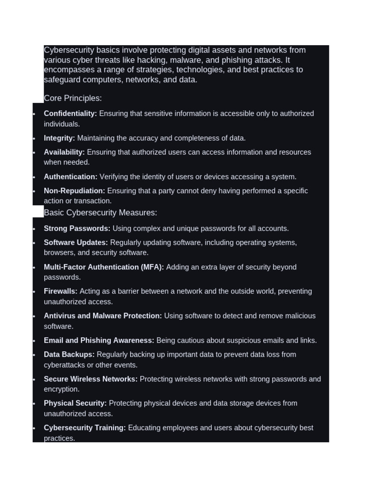 Cybersecurity Basics Involve | PDF