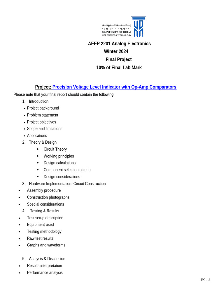Precision Voltage Level Indicator Project | PDF