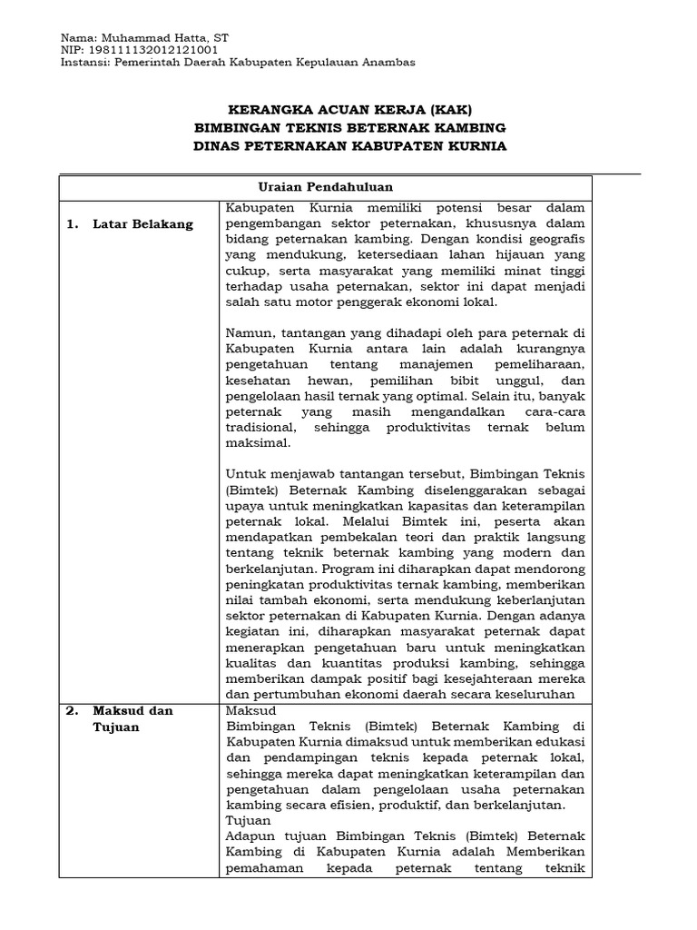 Muhammad Hatta, ST-Lampiran 9 - KAK Swakelola Tipe I Dan Kontrak ...