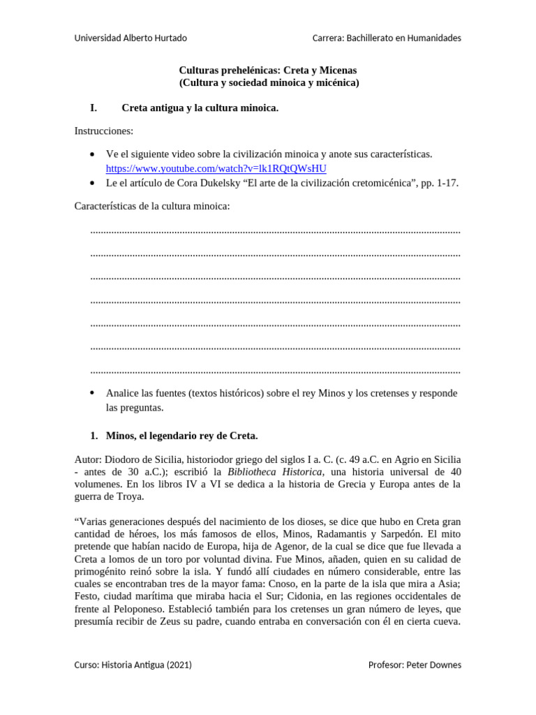 Cultura Minoica y Rey Minos en Creta | PDF | Creta | Antigua Grecia