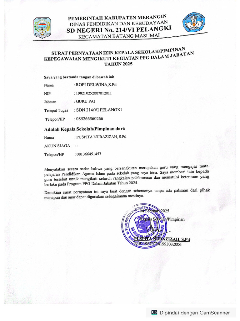 Surat Keterangan Ropi | PDF