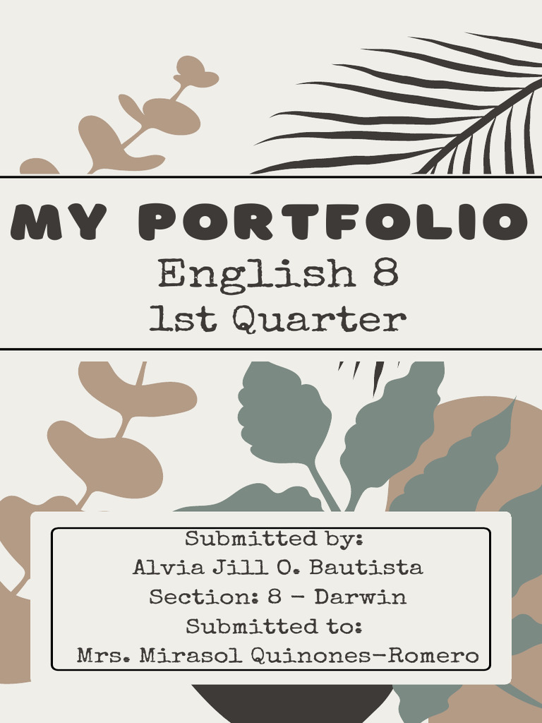 English 1st-4th Quarter Portfolio Cover | PDF