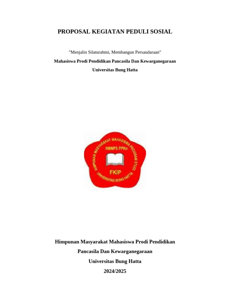 PROPOSAL KEGIATAN PEDULI SOSIAL PPKN 2024 | PDF