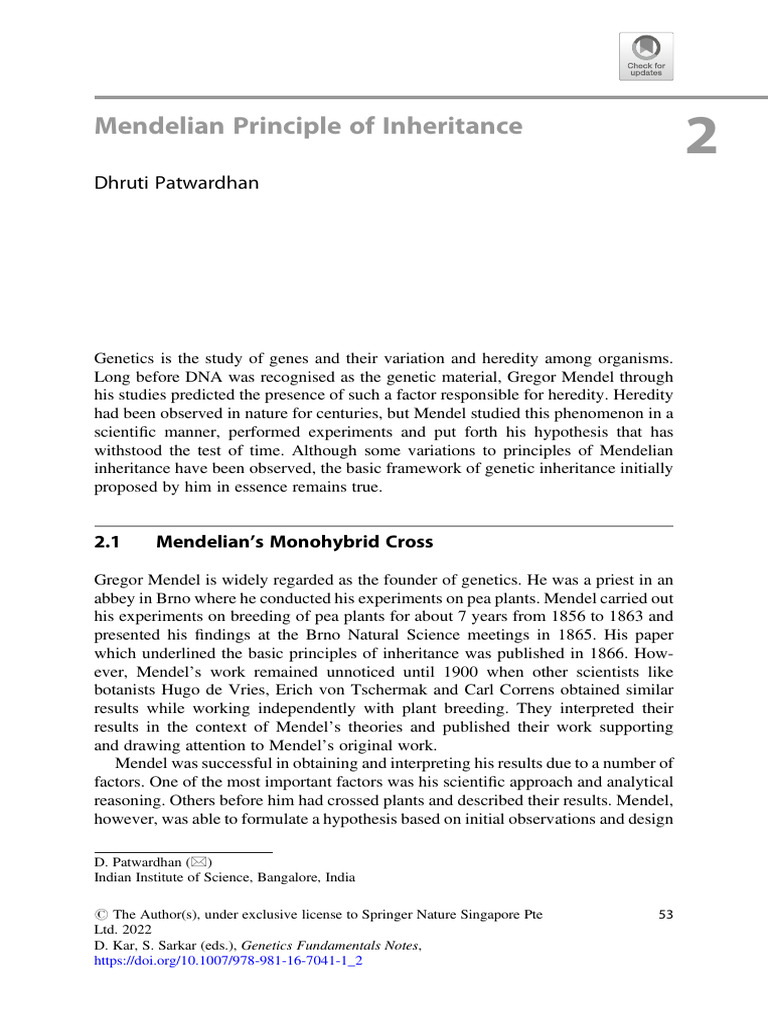 Mendelian Principle of Inheritance | PDF | Dominance (Genetics) | Genotype