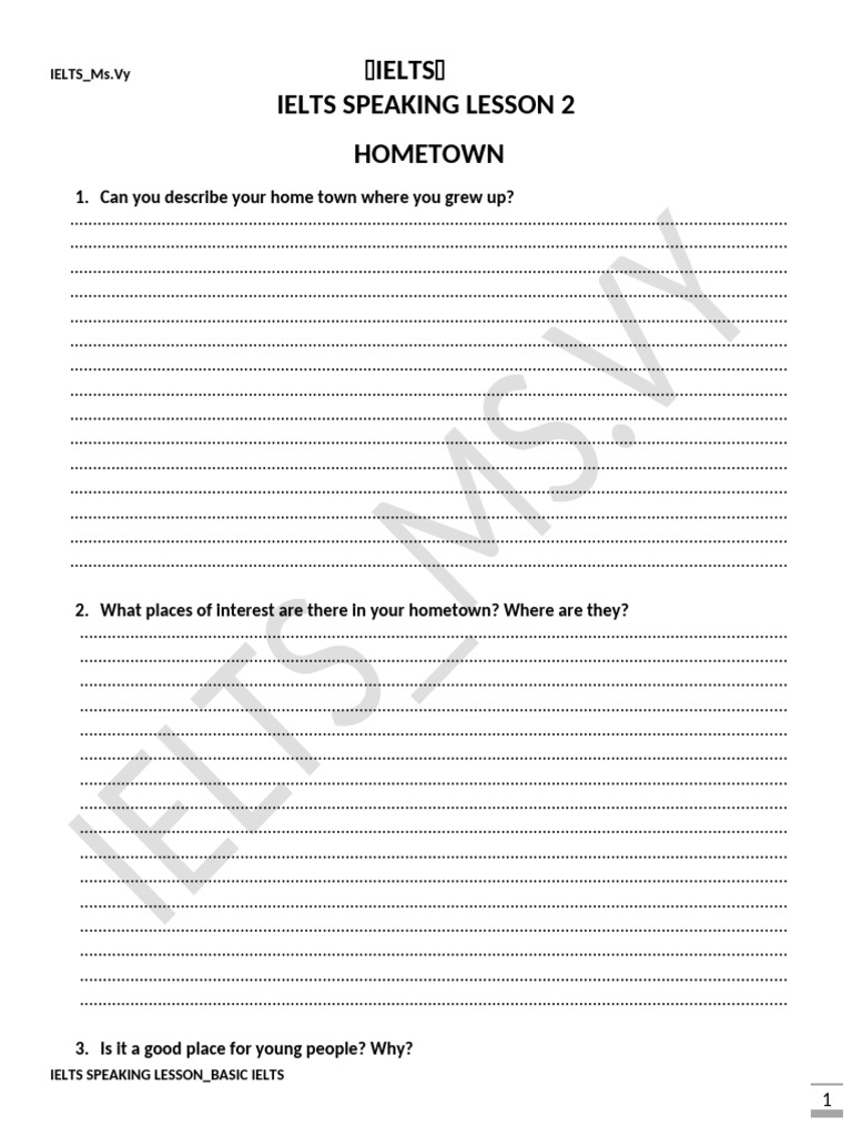 Ielts Speaking Lesson 2 | PDF