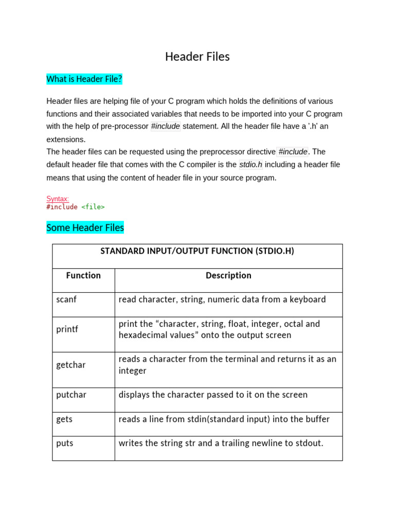 Lecture 10(Header Files) | PDF