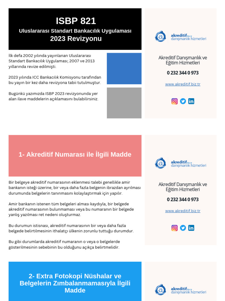 ISBP 821 Uluslararasi Standart Bankacilik Uygulamasi 2023 Revizyonu | PDF