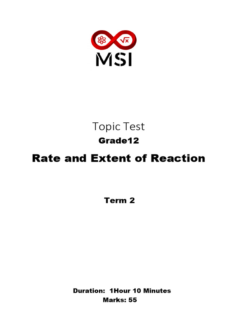 Rate and Extent of Reaction | PDF | Reaction Rate | Chemical Reactions