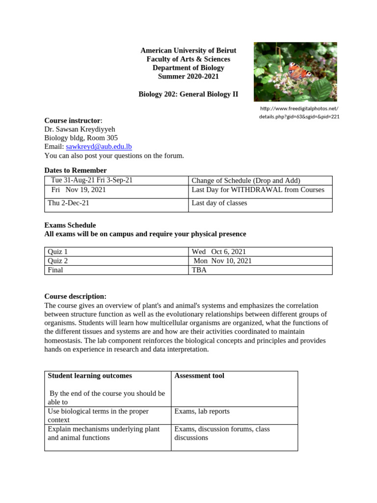 Biol 202-Syllabus - Fall 21-22 | PDF | Discrimination | Academic Dishonesty