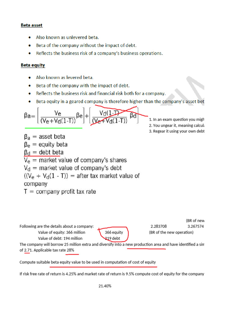 Beta Asset and Equity Analysis Guide | PDF | Equity (Finance) | Beta ...