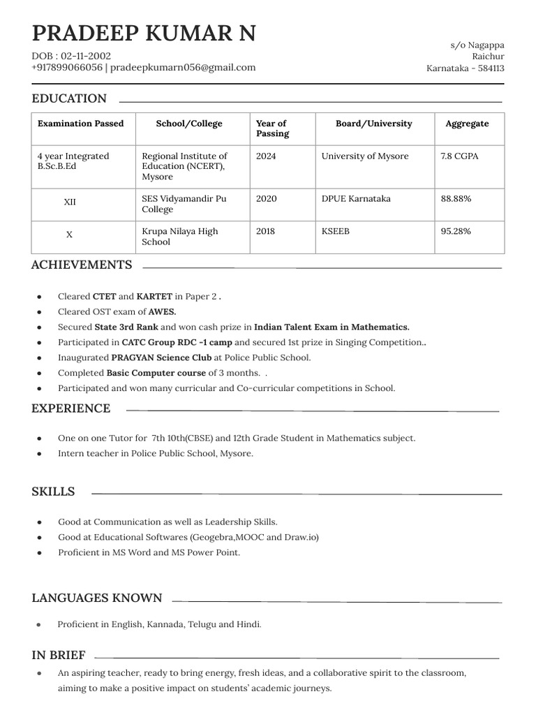 Resume PK | PDF