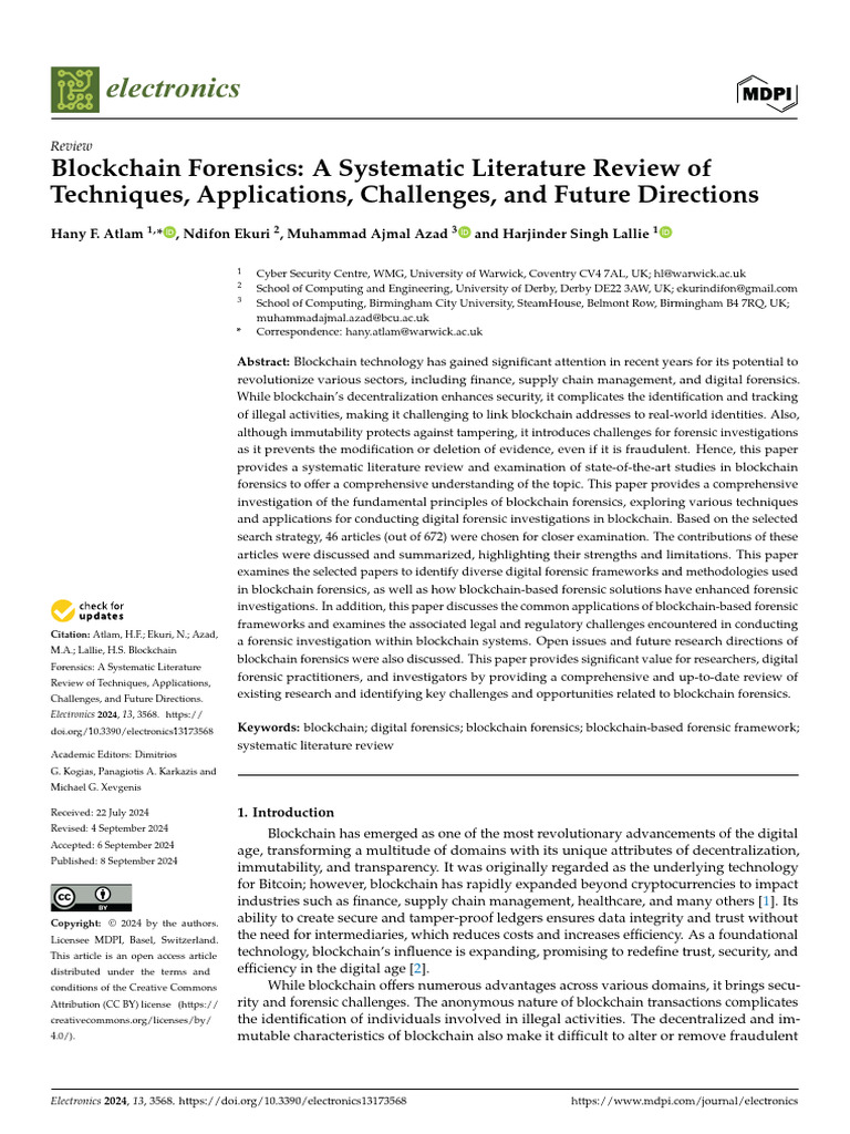 Blockchain Forensics: Techniques and Challenges | PDF | Cryptocurrency ...