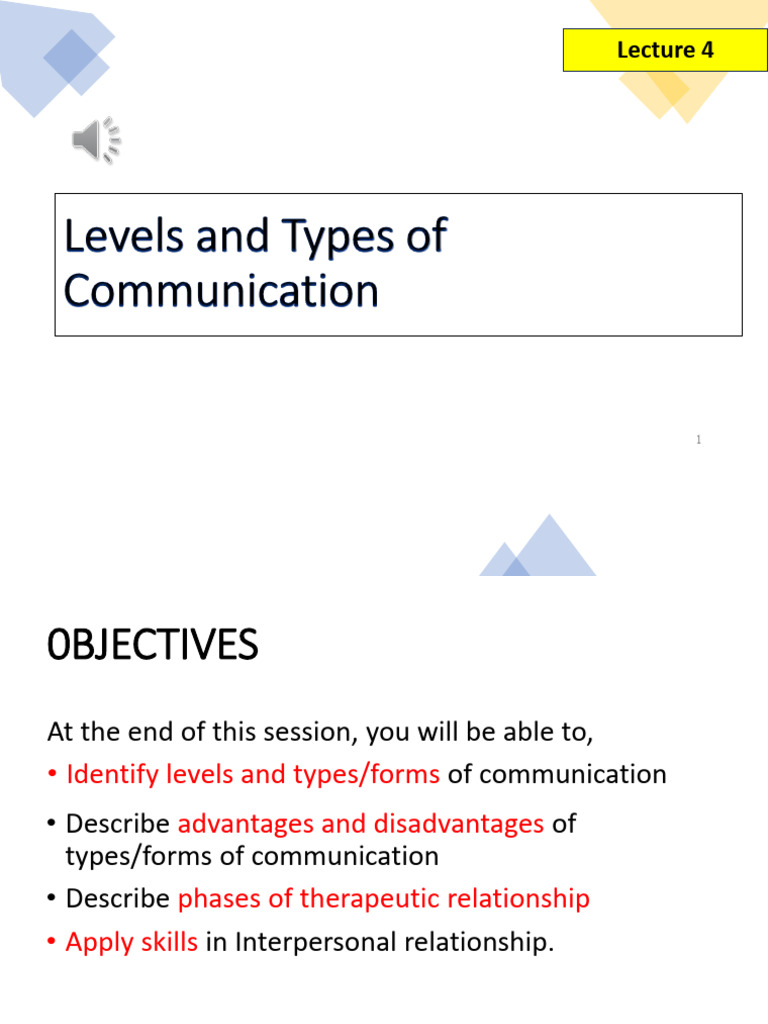 Communication Lecture 4 - Types and Levels of Communication | PDF ...
