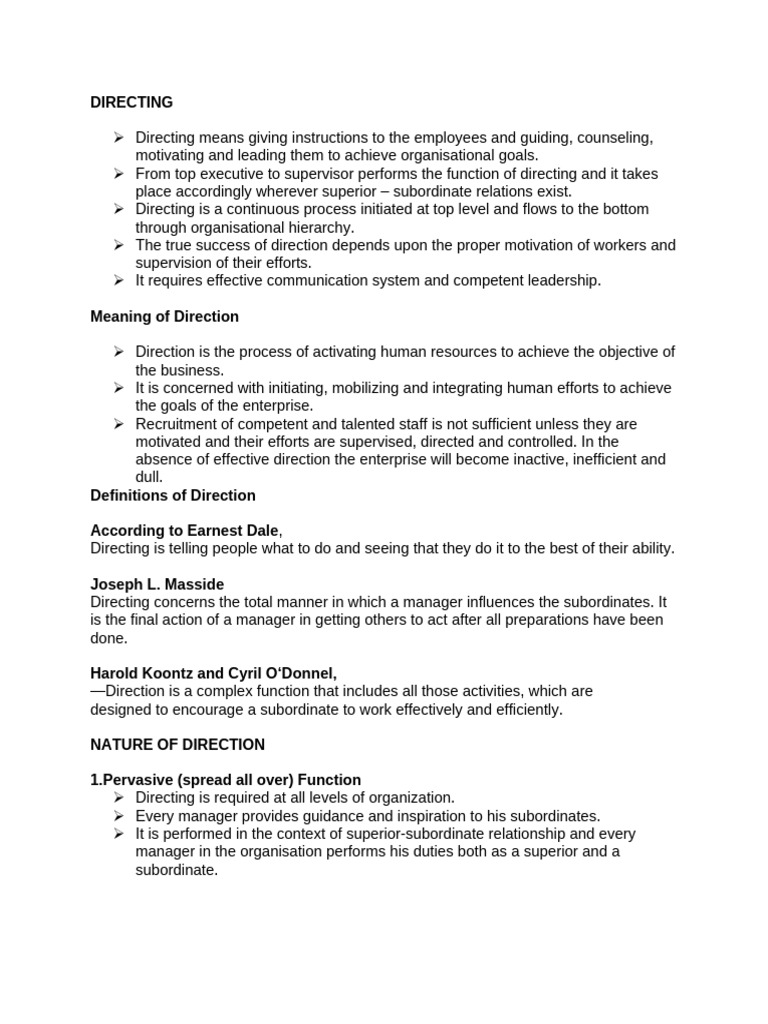 Directing As A Function of MGT | PDF | Motivation | Motivational