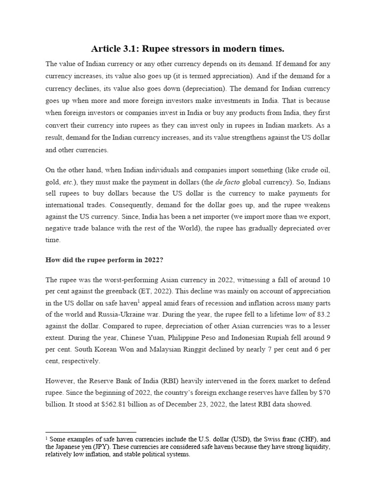 Article 3a - Rupee Stressors in Modern Times | PDF | Currency ...