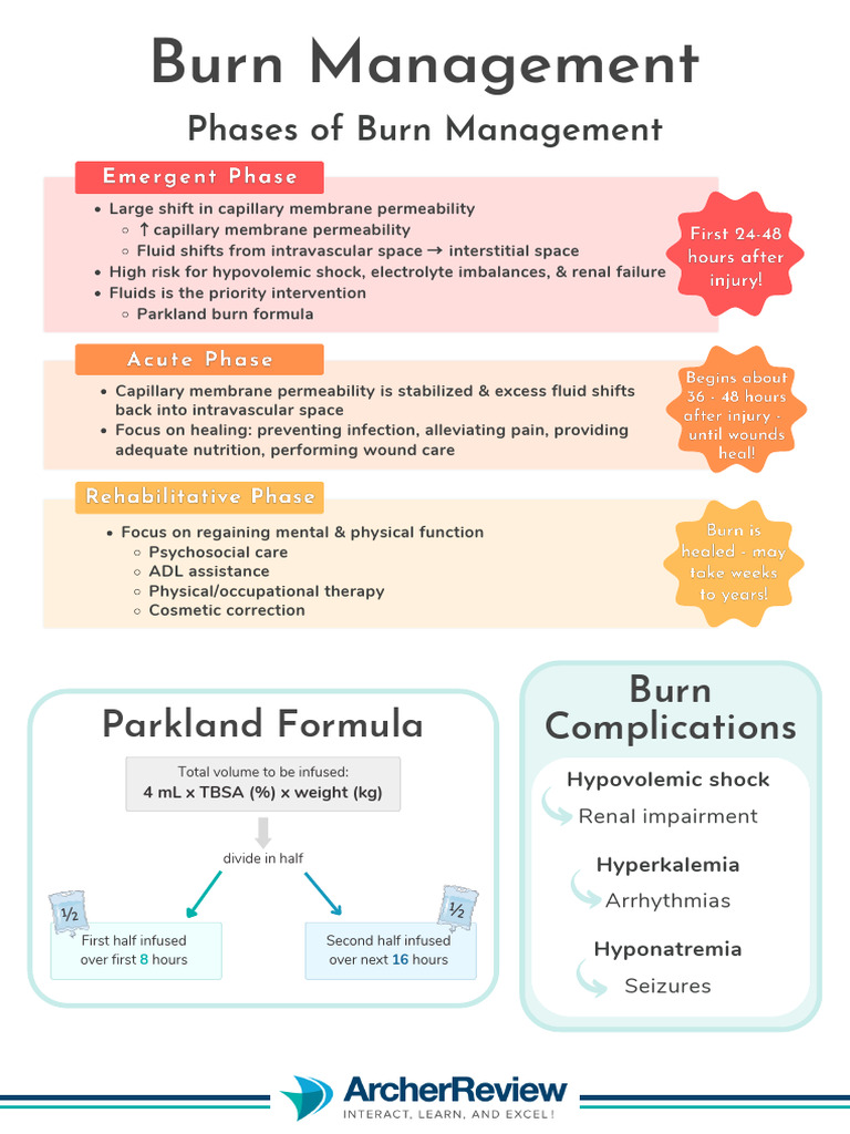 Burn Management Cheat Sheet892024 | PDF