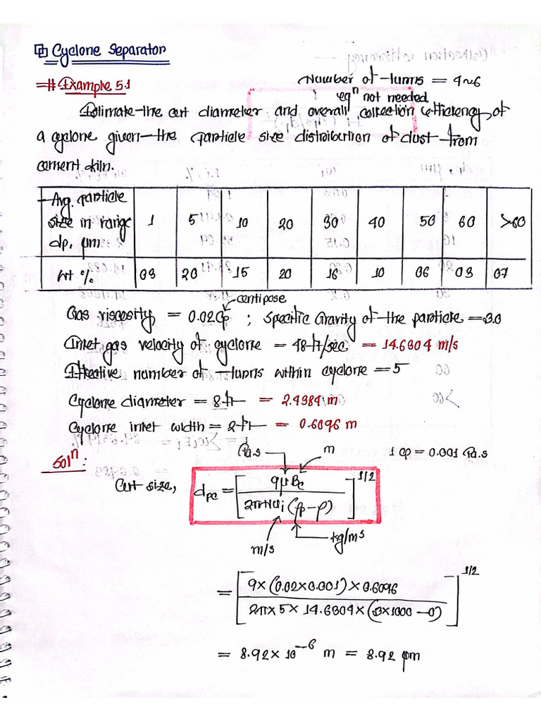 Cyclone Separator and Settling Chamber + | PDF