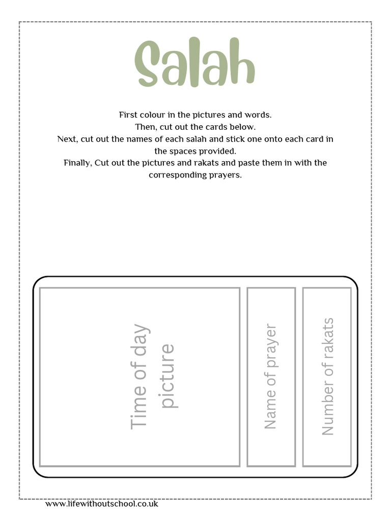Salah Worksheets For Kids | PDF