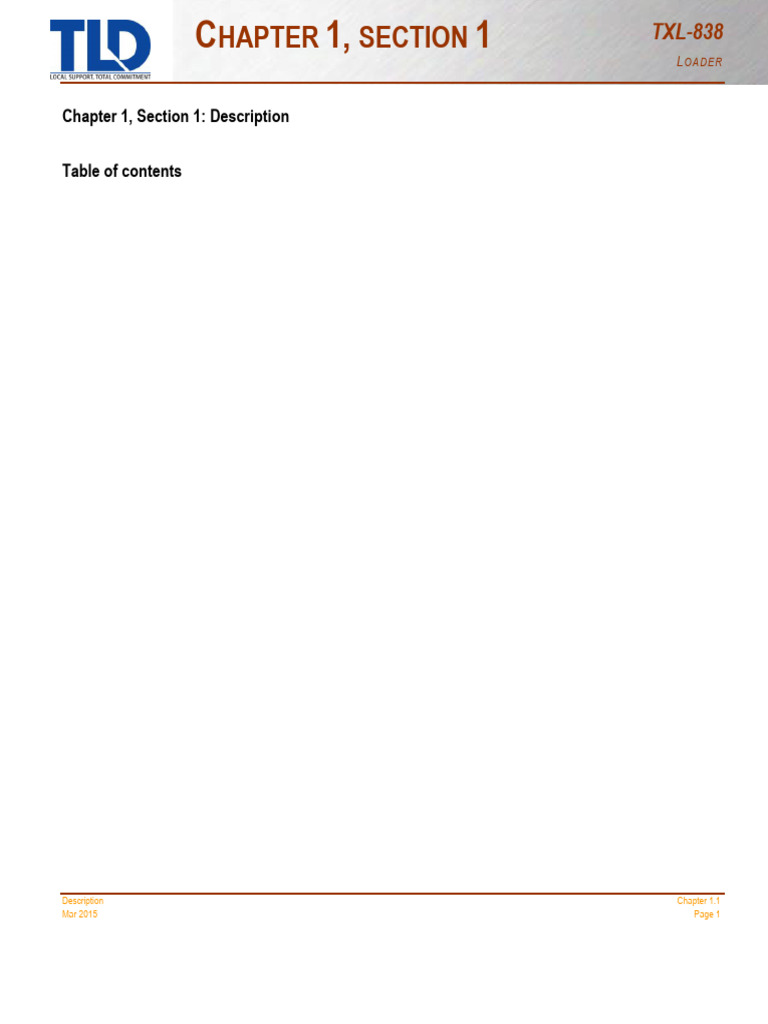 1.1. LLD-TLD TLX 838 (CH 1 Sec 1 Description) | PDF | Brake | Elevator
