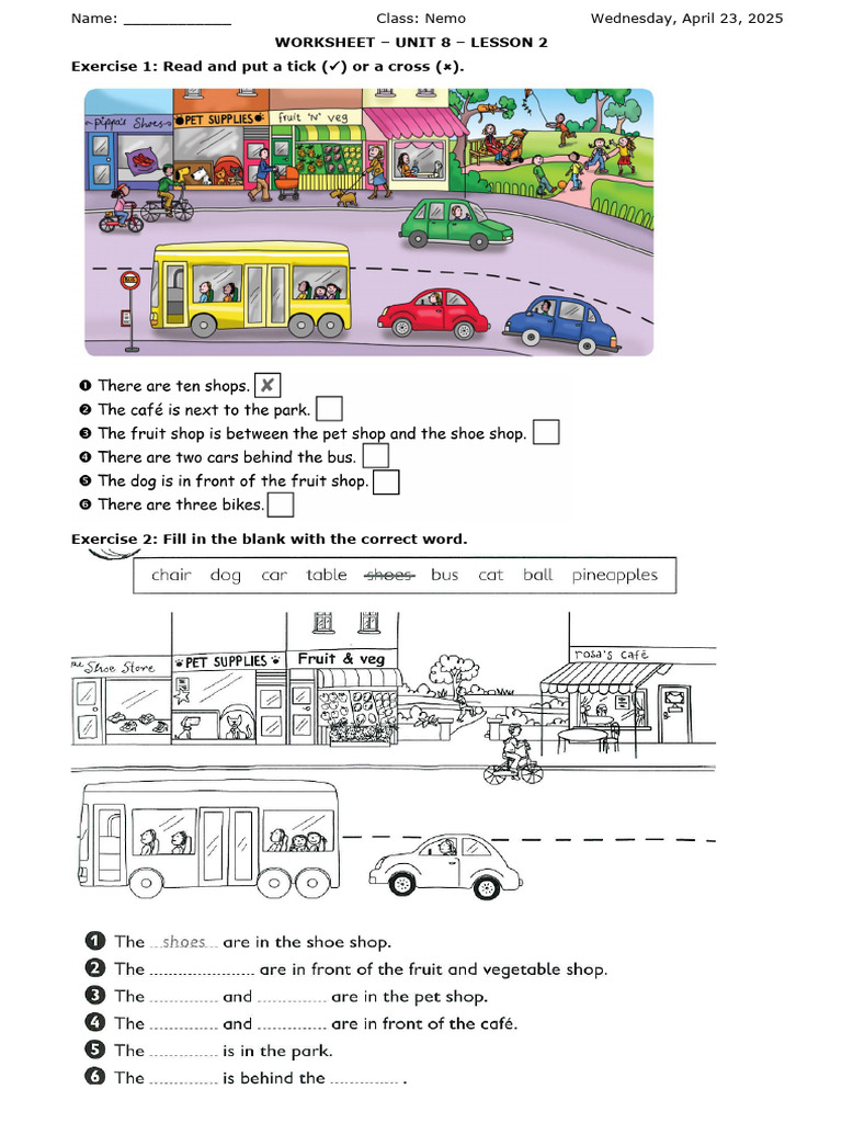 Unit 8 Lesson 2 Worksheet Activities | PDF