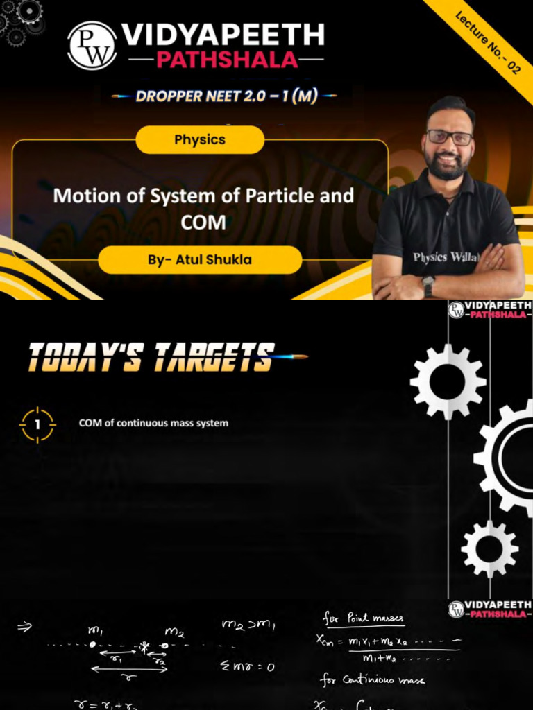 Motion of System of Particles and Com 02 - Class Notes.pdf | PDF
