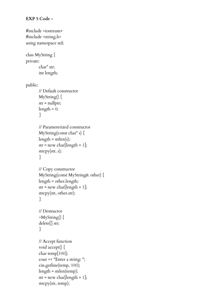 OOP Exp 5 Code | PDF